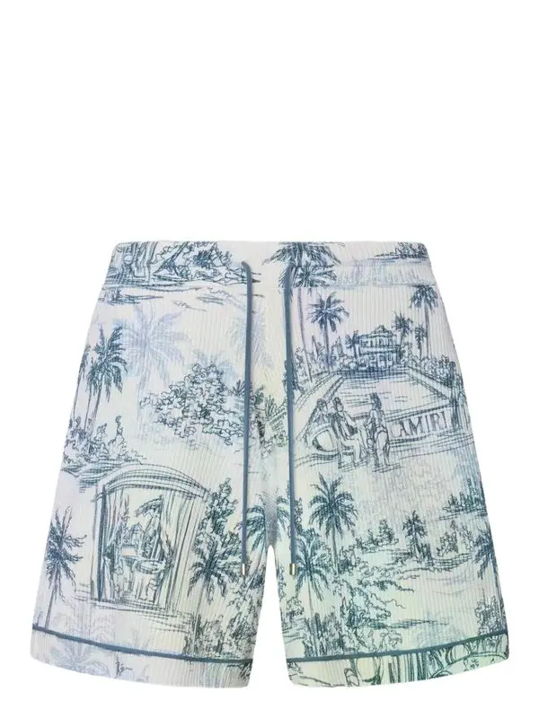 Amiri Palms-print Shorts - White