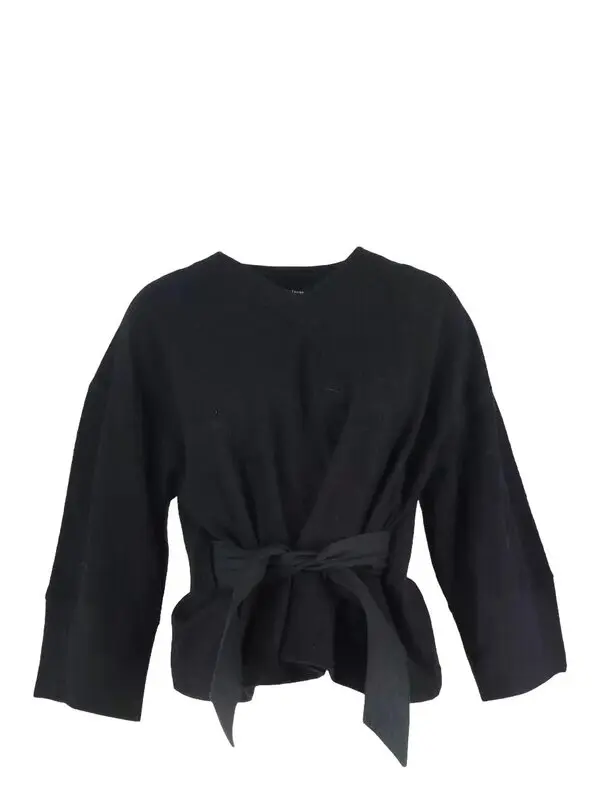 LEMAIRE V-neck Belted Blouse - Black