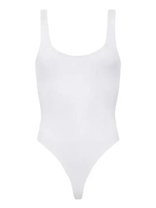 L'Agence Nica Scoopneck Ribbed Bodysuit - White