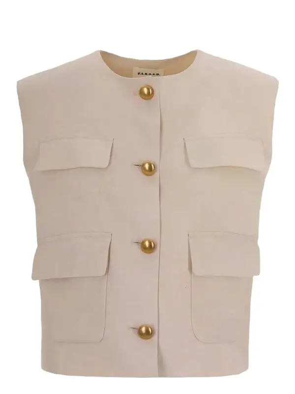 P.a.r.o.s.h Buttoned Pocket Waistcoat - Neutrals