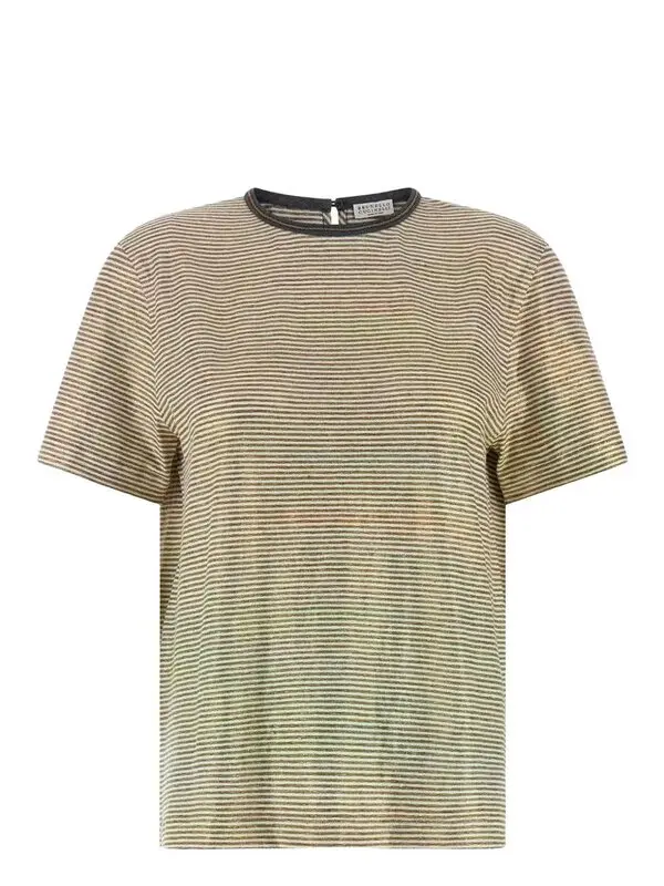 Brunello Cucinelli Striped T-shirt - Neutrals