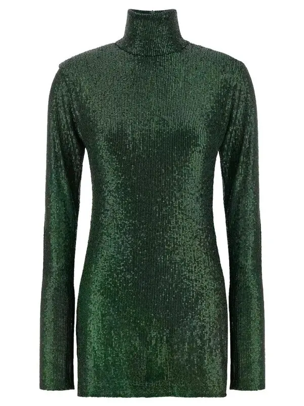 Norma Kamali Sequin Mini Dress - Green