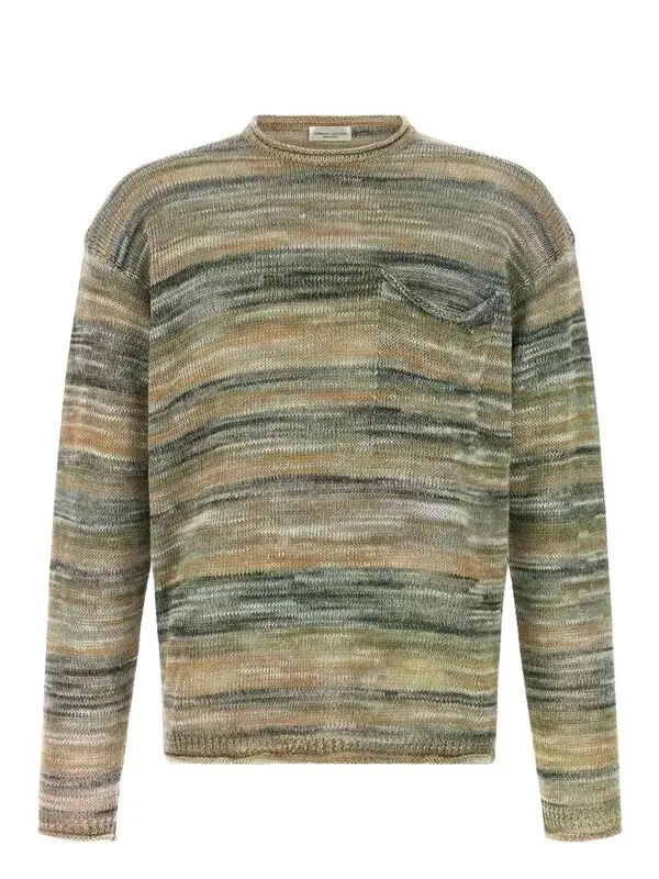 ROBERTO COLLINA Striped Crew-neck Sweater - Neutrals