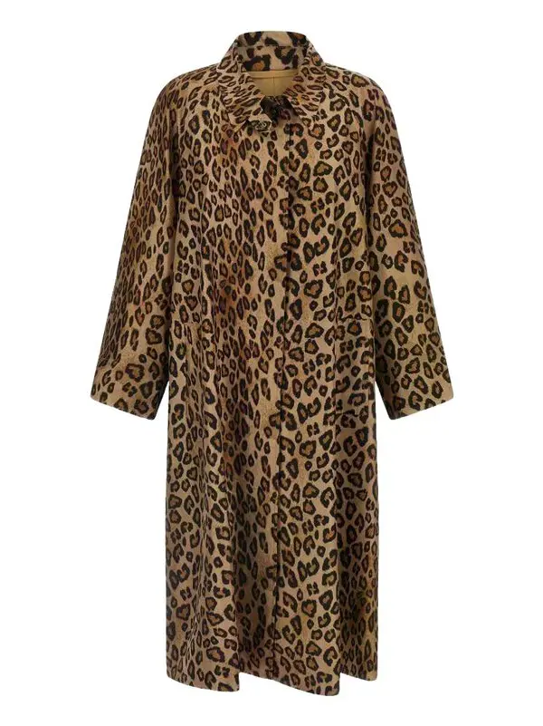 Alberto Biani Leopard-print Trench Coat - Brown