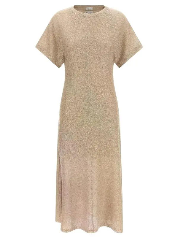Brunello Cucinelli Sequined Midi Dress - Neutrals