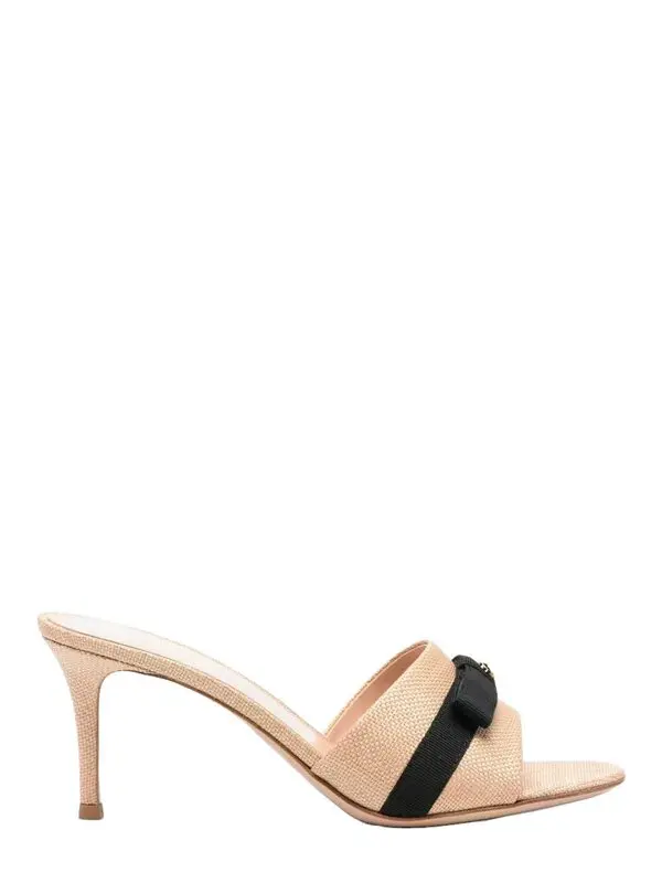 GIANVITO ROSSI Minou Bow-detail Sandals - Neutrals