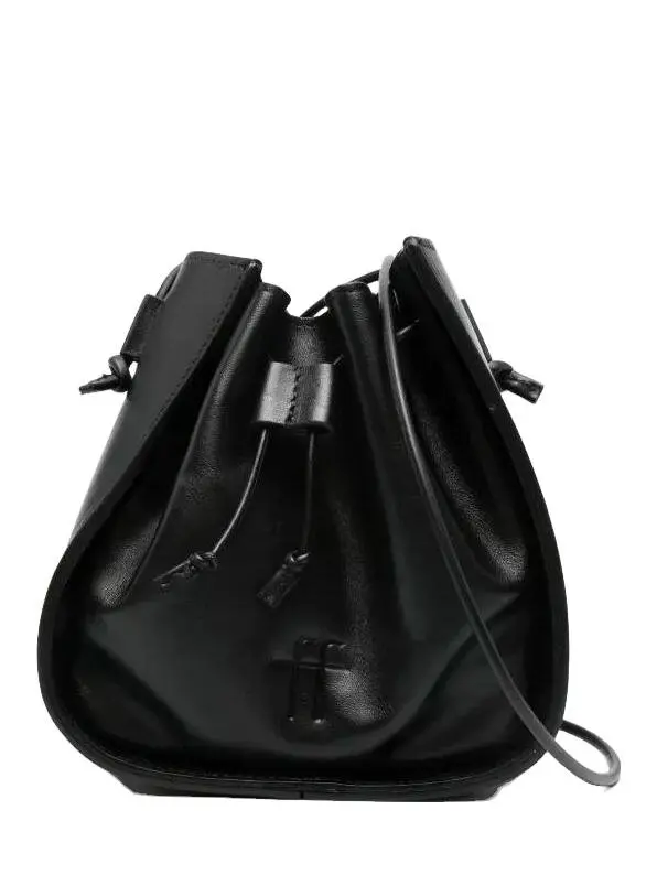 FORTE_FORTE Drawstring Crossbody Bag - Black
