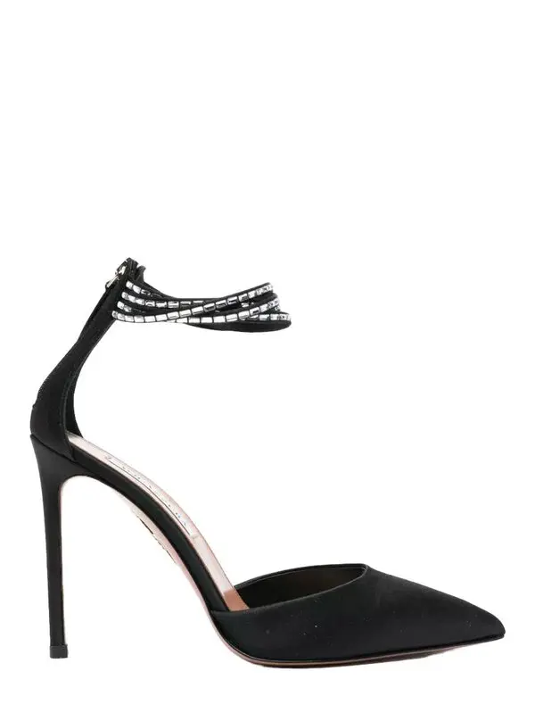 AQUAZZURA Beaded Ankle Pumps - Black