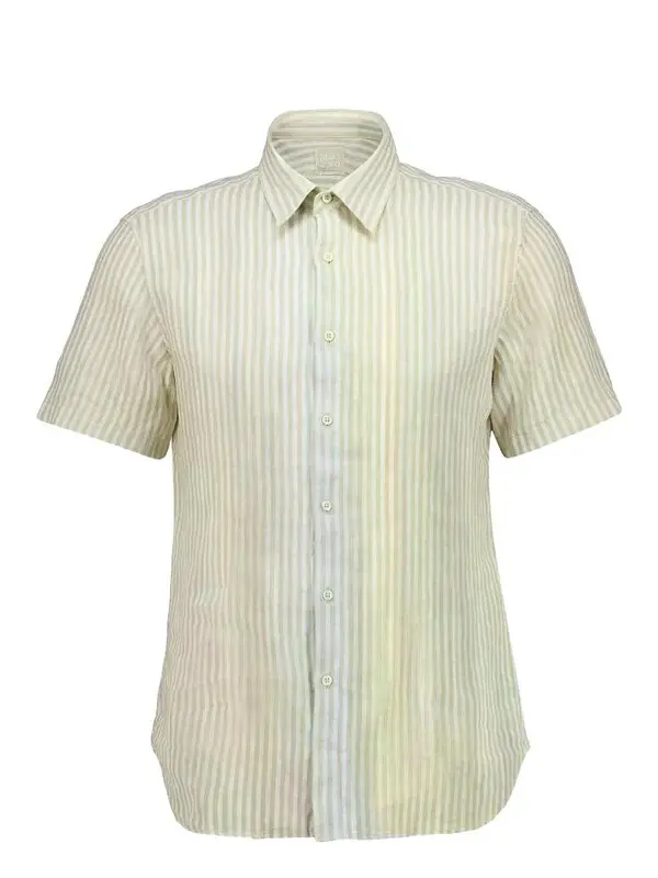 120% Lino Striped Short-sleeve Shirt - Neutrals