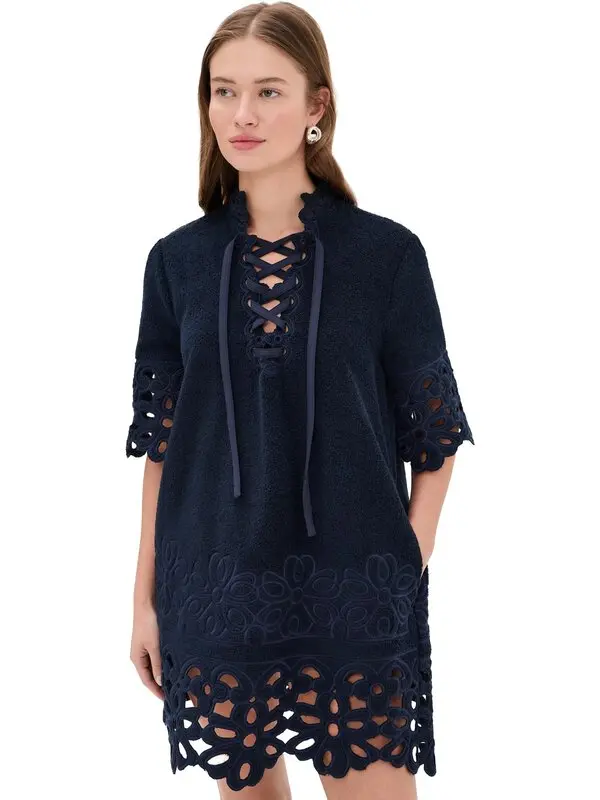 Sea Leila Eyelet Tunic Dress - Navy