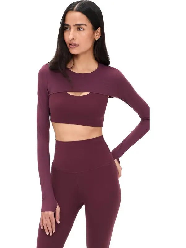 Splits59 Airweight Lite Shrug Top - Dk Cherry