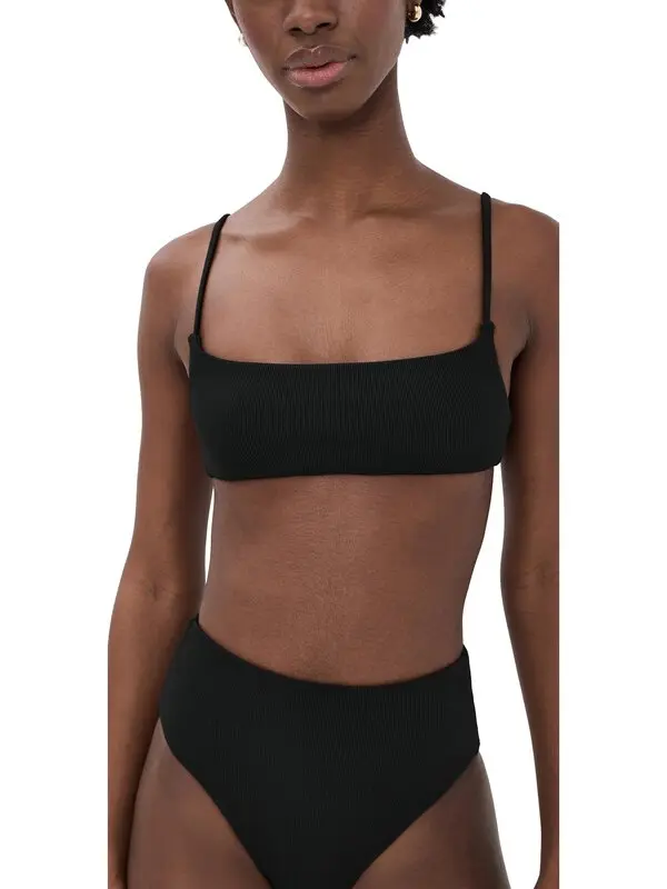 L*Space Presley Ribbed Bikini Top - Black