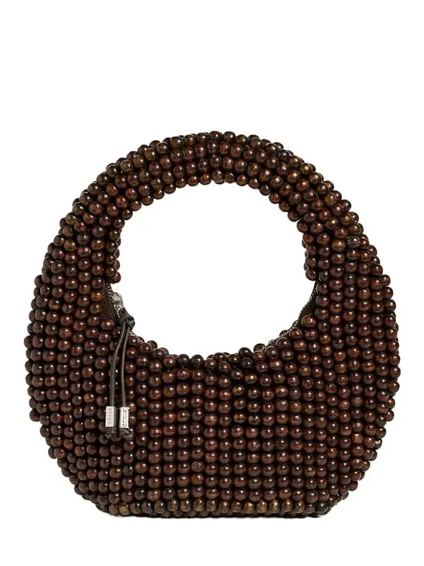 Staud Reef Beaded Bag - Dark Brown