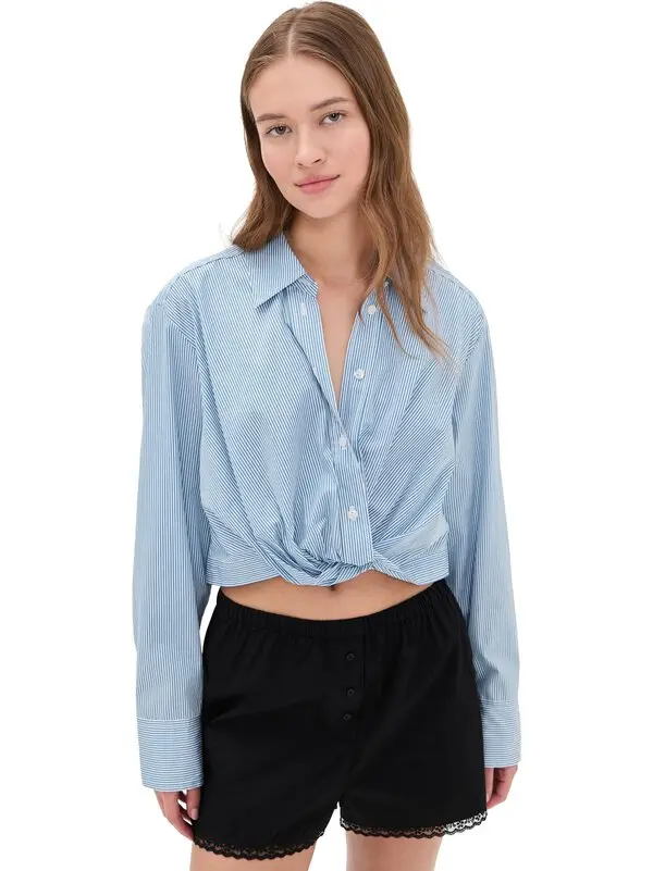 A.L.C. Leo Top - French Blue/white