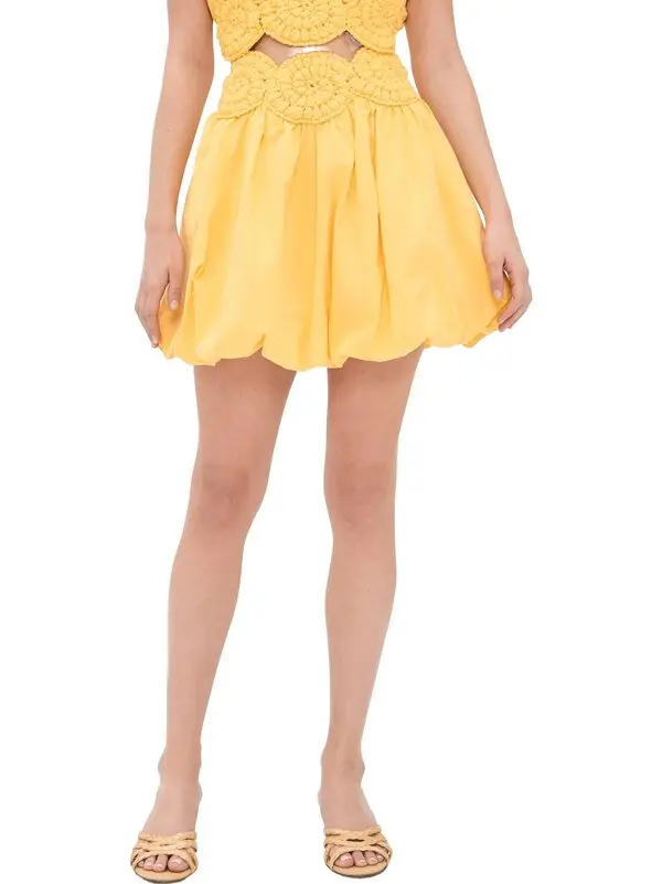 ELEXIAY Amara Bubble Hem Skirt - Yellow
