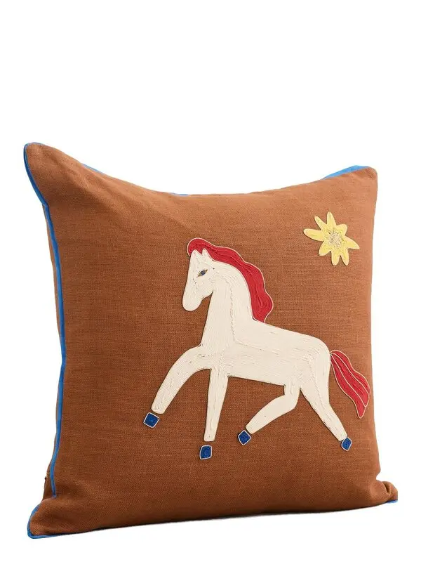 Jonathan Adler Playa Horse Pillow - Green/blue