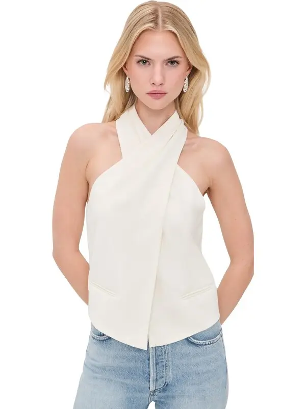 Ramy Brook Andie Tailored Halter Top - Ivory