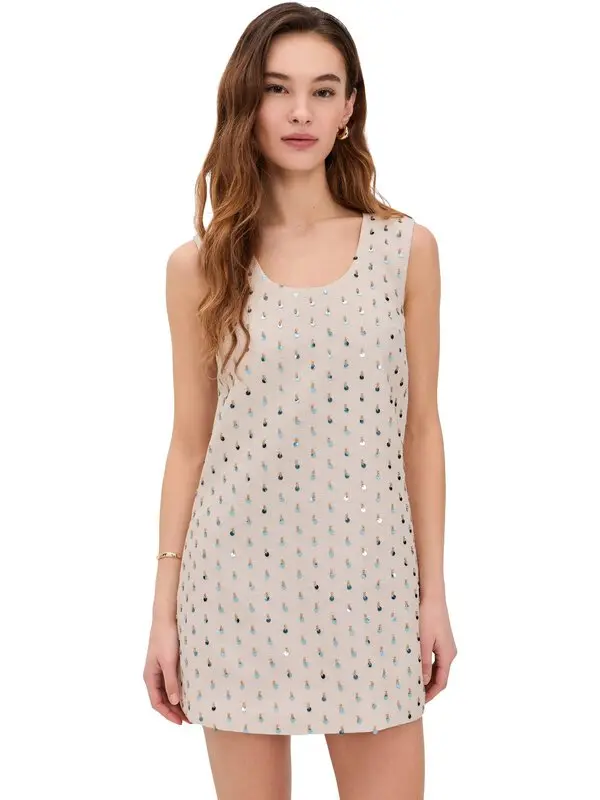 MAUDE CLUB Jardin Dress - Embellished Linen