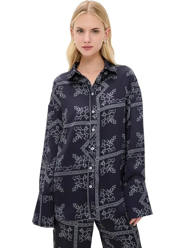 4TH & RECKLESS Amira Satin Shirt - Paisley