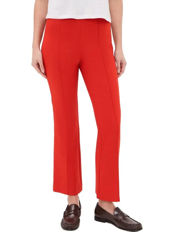 Vince Mid Rise Pintuck Crop Flare Pants - Dk Poppy