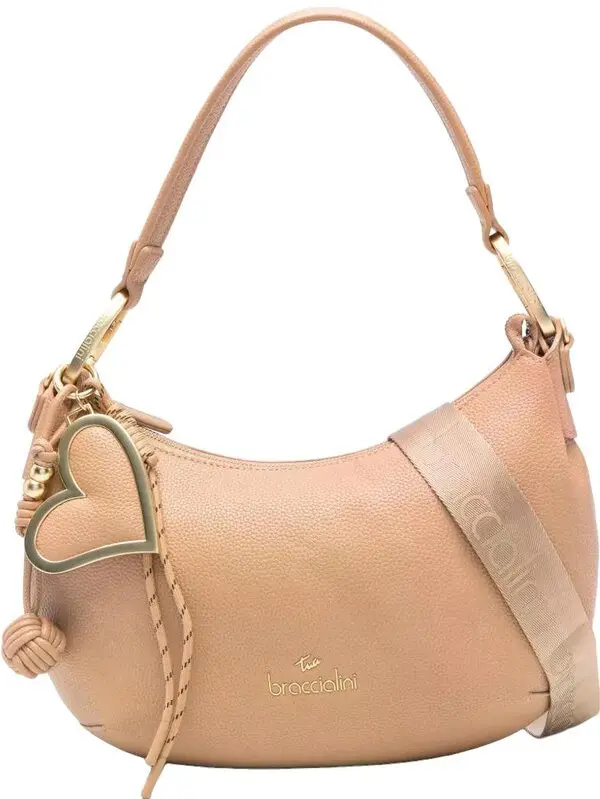 BRACCIALINI Beth Heart-charm Leather Tote Bag - Neutrals