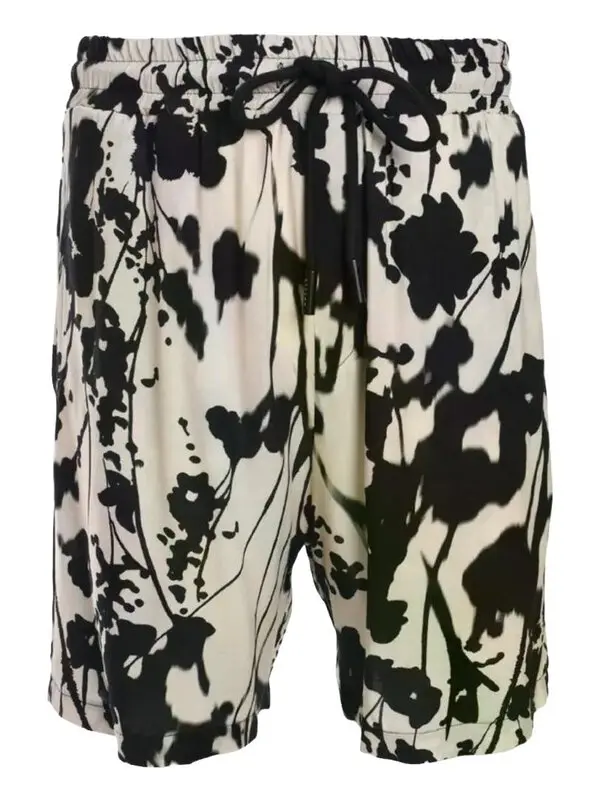 GAELLE Floral-print Bermuda Shorts - Neutrals