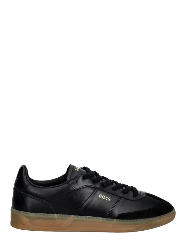 BOSS Suede Panelled Sneakers - Black