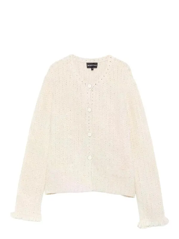 Emporio Armani Fringed Cardigan - Neutrals