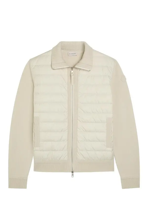 Moncler Quilted Wool And Shell Jacket - White