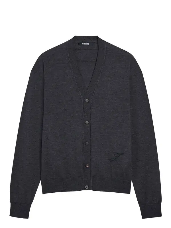 Jacquemus Le Cardigan Merino Wool-blend Cardigan - Dark Grey