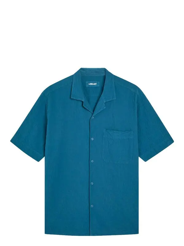 Labo.art Seersucker Cotton Shirt - Blue