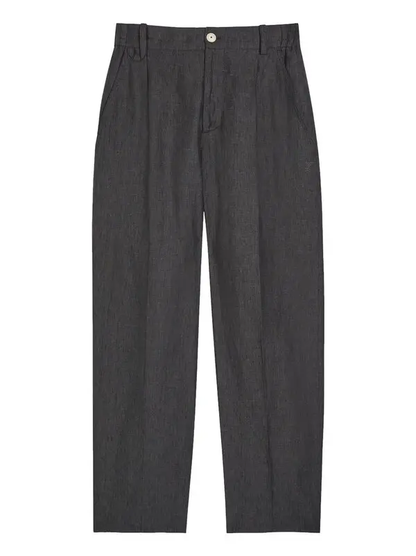 Jacquemus Le Pantalon Croisiere Straight-leg Cotton Trousers - Dark Grey