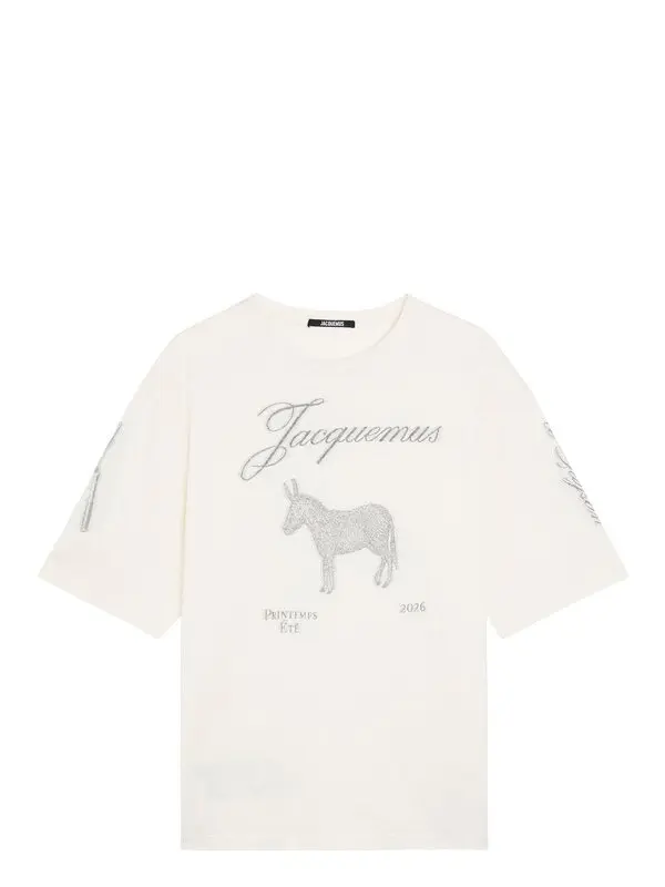 Jacquemus Le T-shirt Ane Jacquard Cotton T-shirt - White