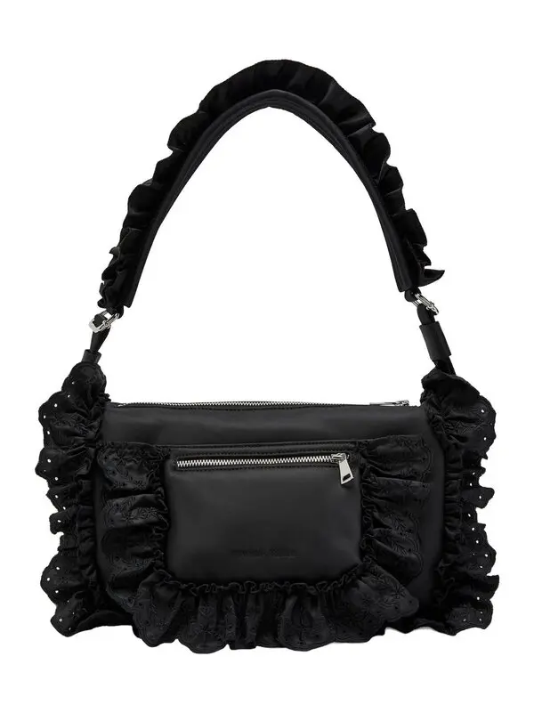 Simone Rocha Pillowcase Ruffled Nylon Shoulder Bag - Black