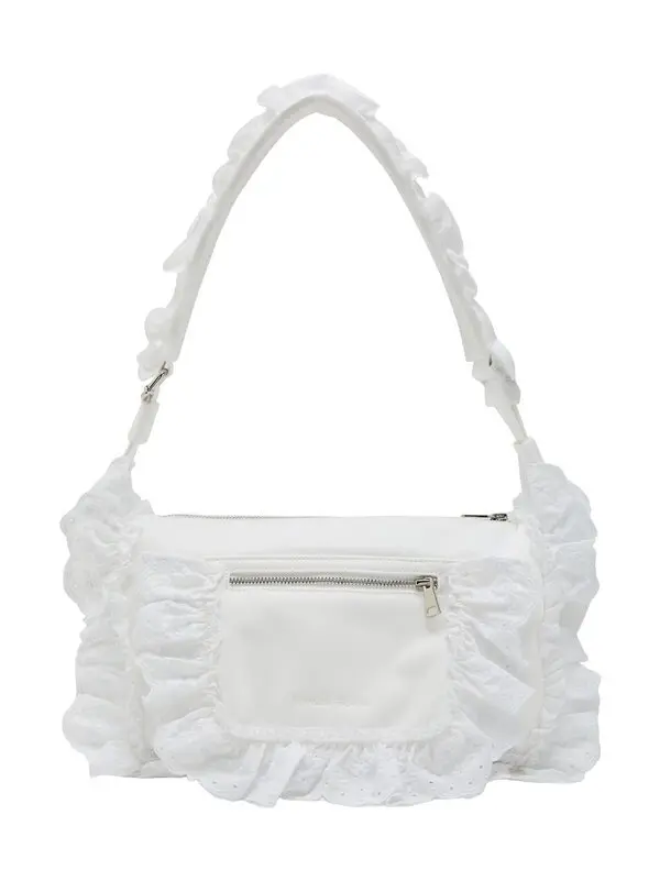 Simone Rocha Pillowcase Ruffled Nylon Shoulder Bag - White