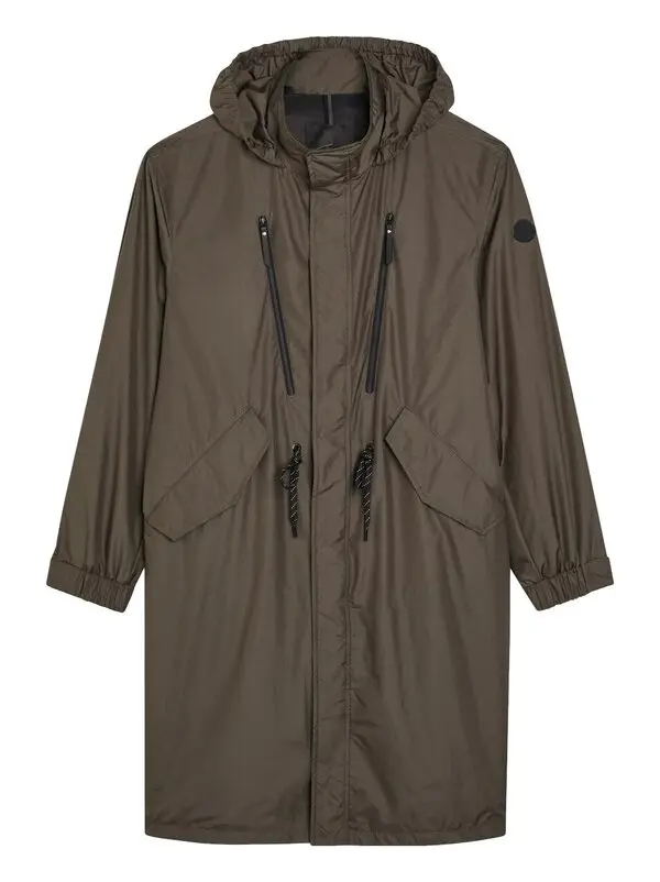 Moncler Alisa Hooded Shell Parka Coat - Dark Brown