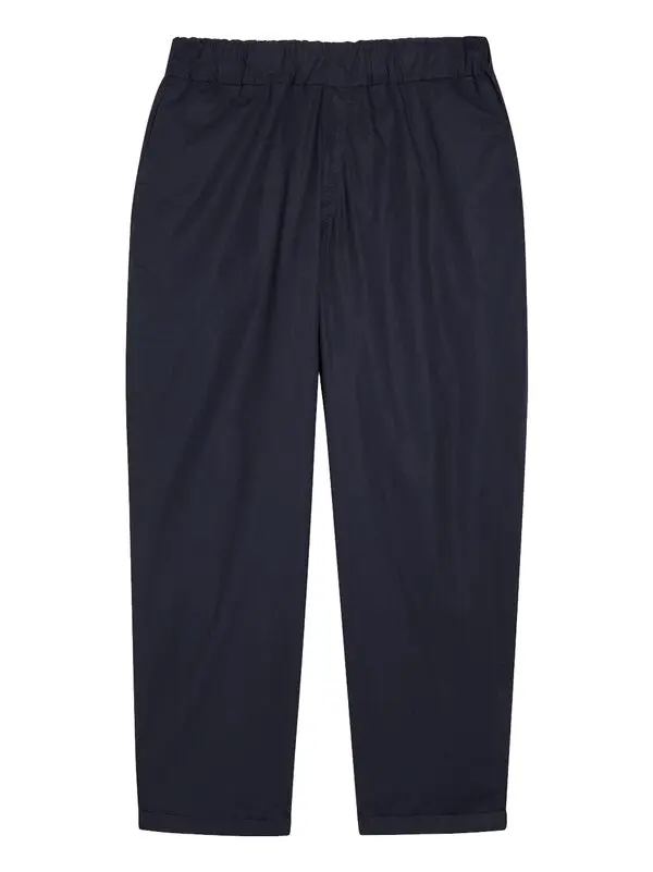 Labo.art Tapered-leg Cotton Poplin Trousers - Navy