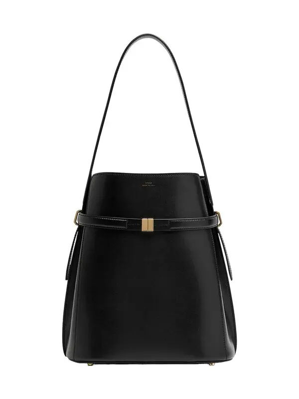 TOTEME Leather Bucket Bag - Black