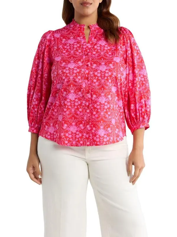 SUGARLIPS Cecy Floral Ima Button-up Shirt - Red-pink
