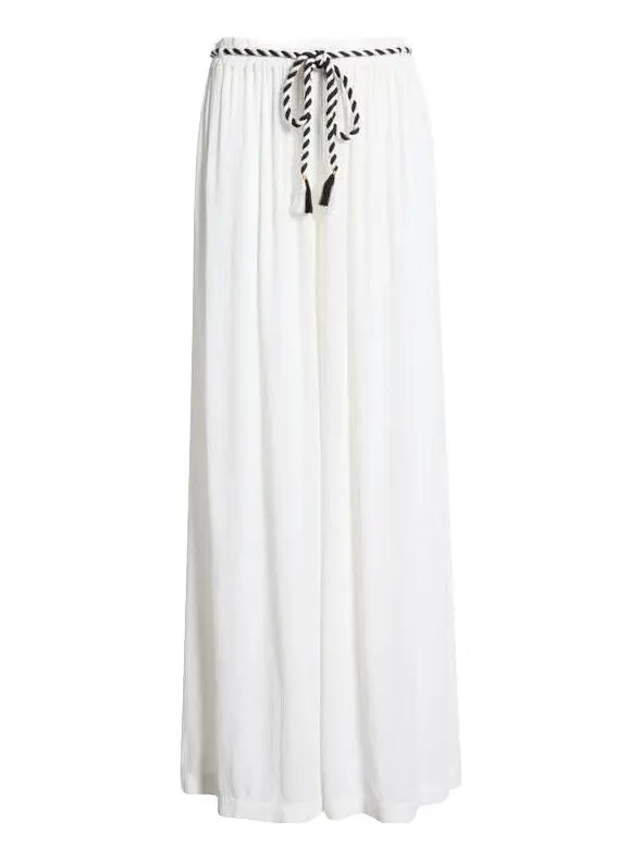 Elan Wide Leg Cover-up Pants - White
