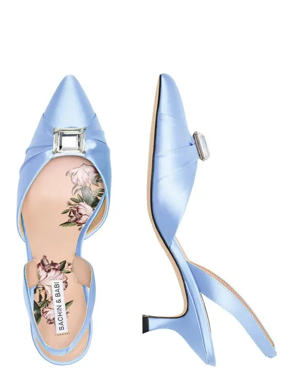 Sachin & Babi Kitten Heel Slingbacks - Glacial Blue
