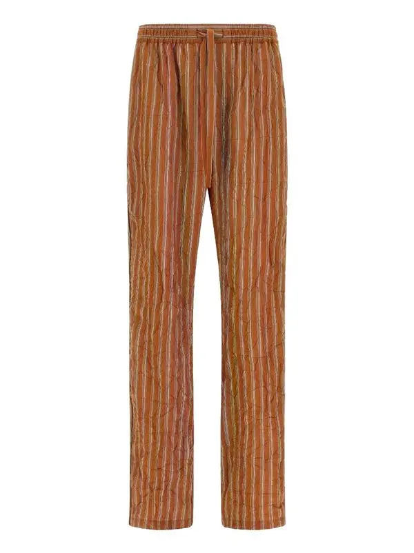 Dolce & Gabbana Striped Drawstring Trousers - Brown