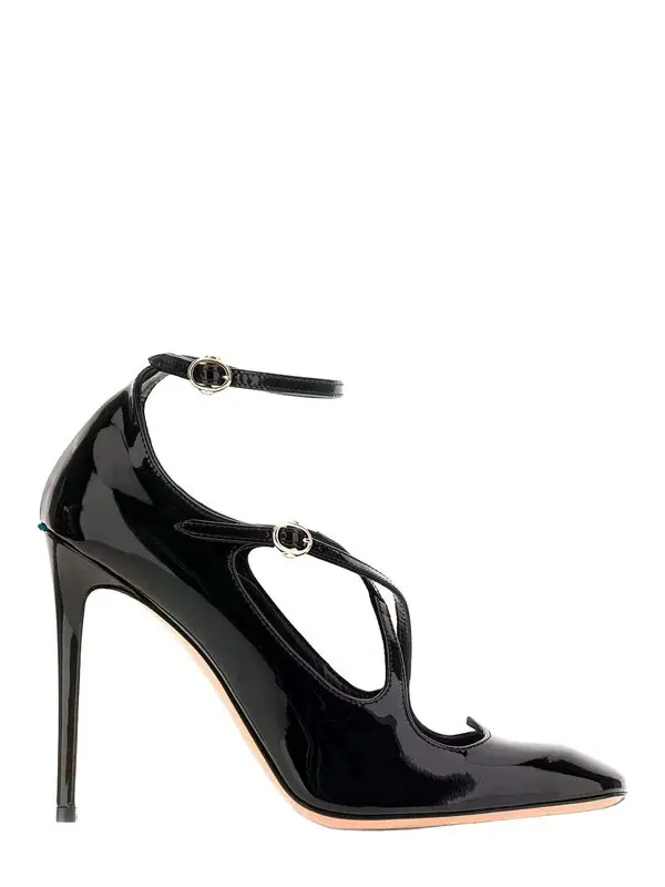 A.BOCCA 90mm T-strap Leather Pumps - Black