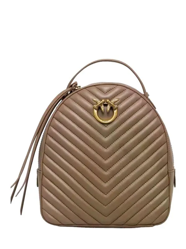 Pinko Love Chevron Backpack - Brown