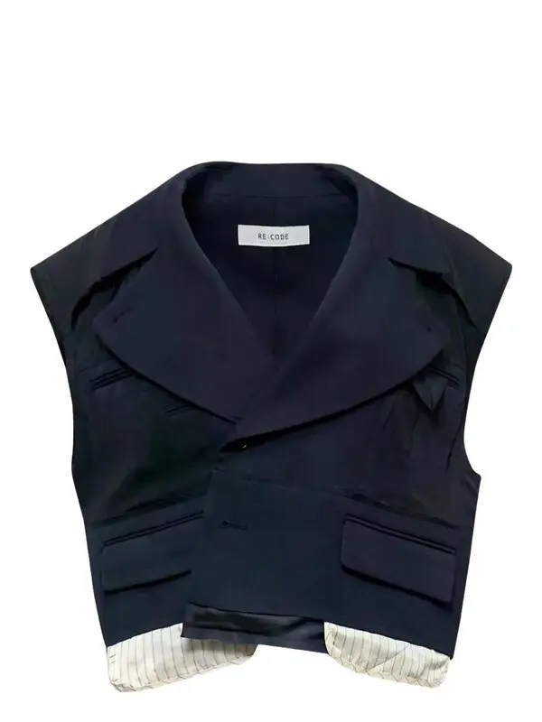 RE CODE Layered Cropped Vest - Blue