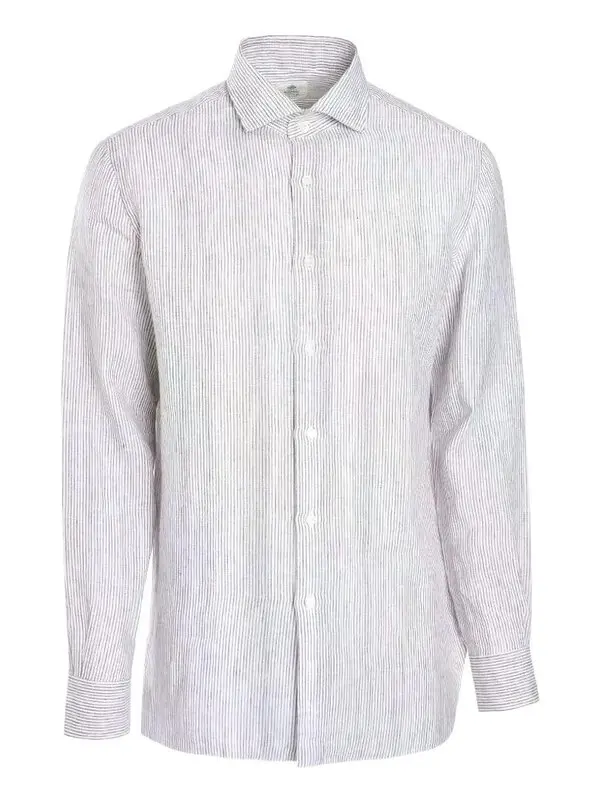 LUIGI BORRELLI Striped Long-sleeve Shirt - White