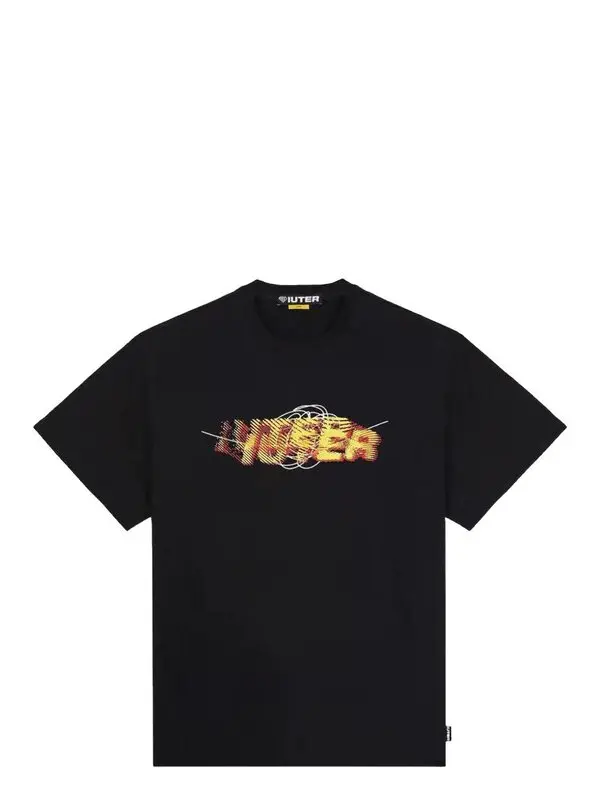 IUTER Swift Printed-detail Cotton T-shirt - Black
