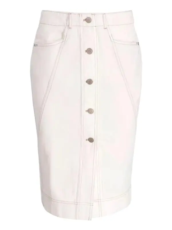 BOSS Button Cotton Skirt - Neutrals