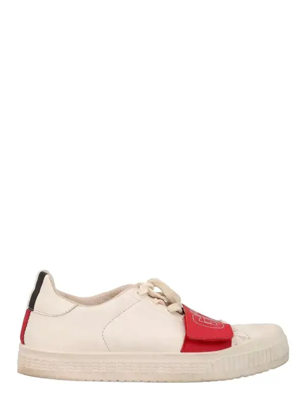 Gcds Stripe Strap Leather Sneakers - Neutrals