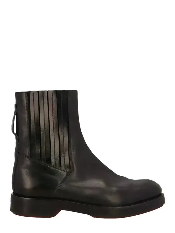 Zegna Ankle Leather Chelsea Boots - Black